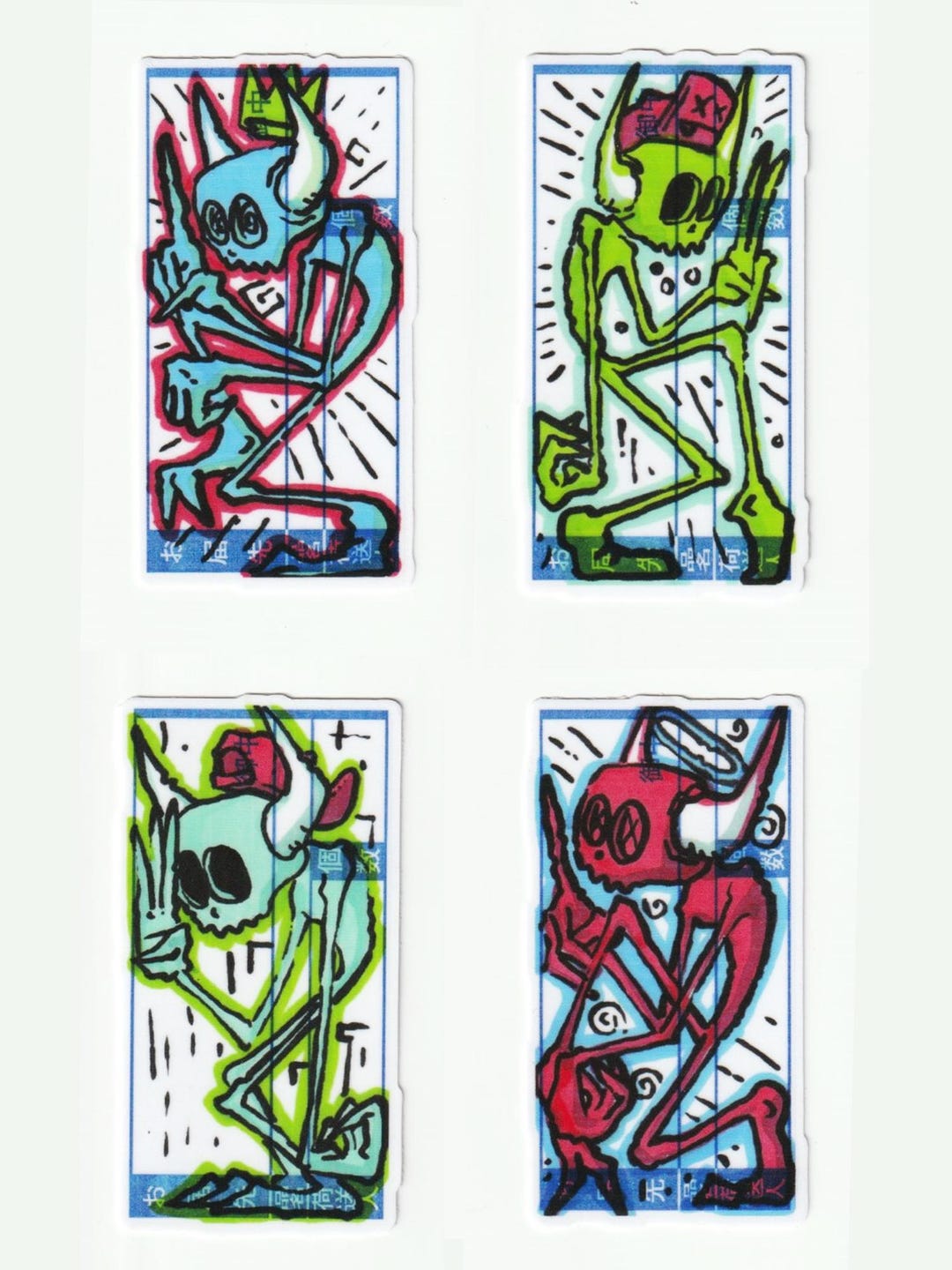 Funky Demon Sticker Four Pack #1 - Etsy