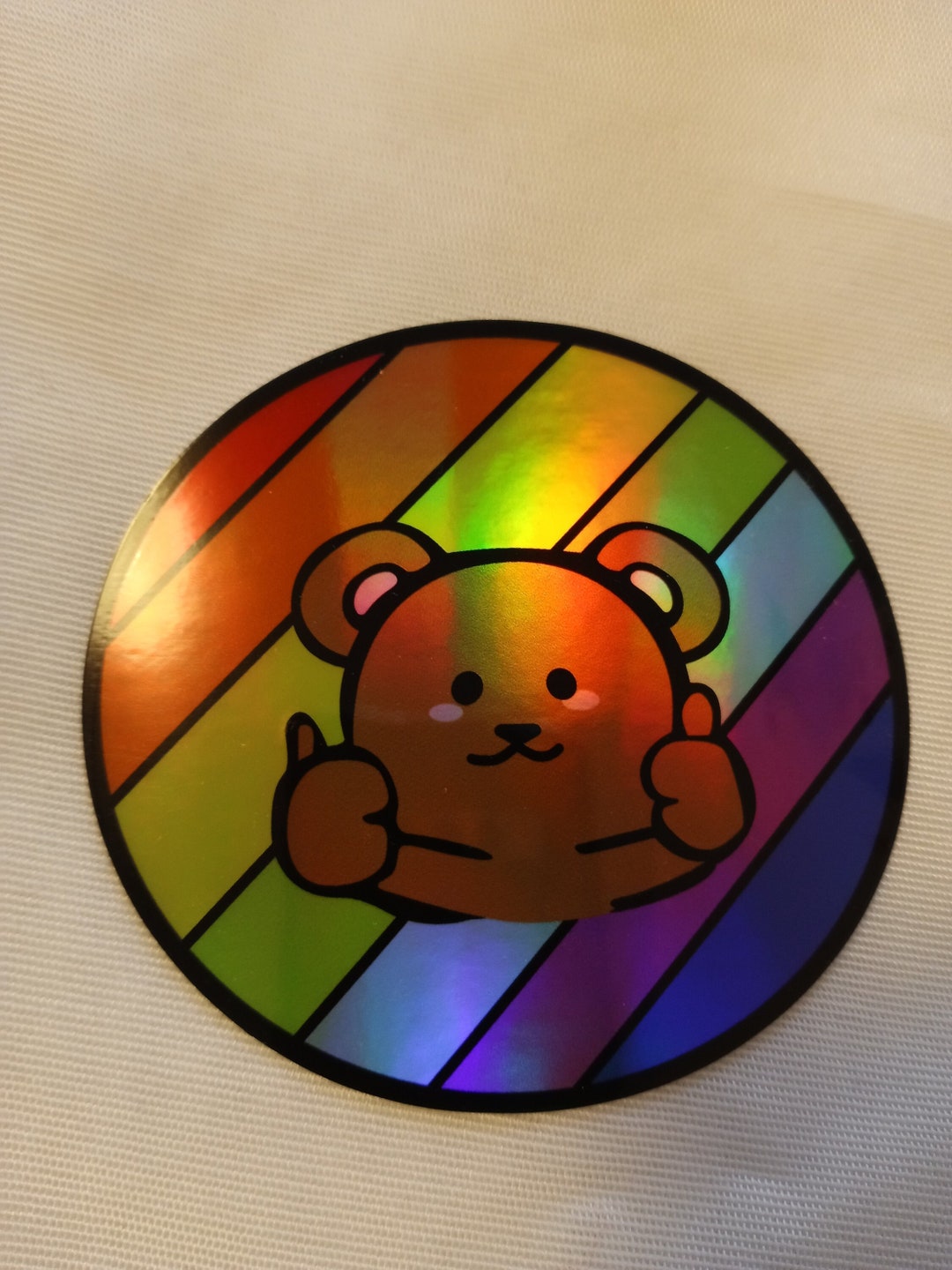 Good Job Bear Holographic Sticker - Etsy