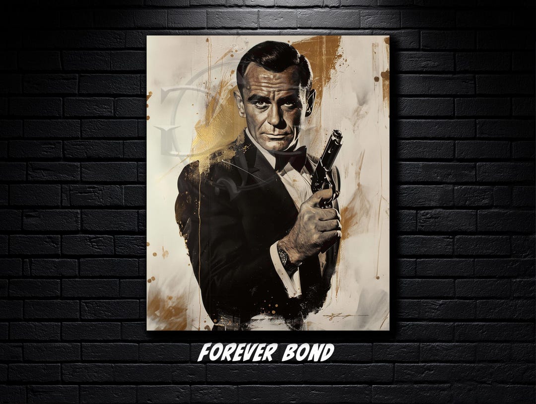 Forever Bond - Vintage Sean Connery James Bond Print, Black & White Art ...