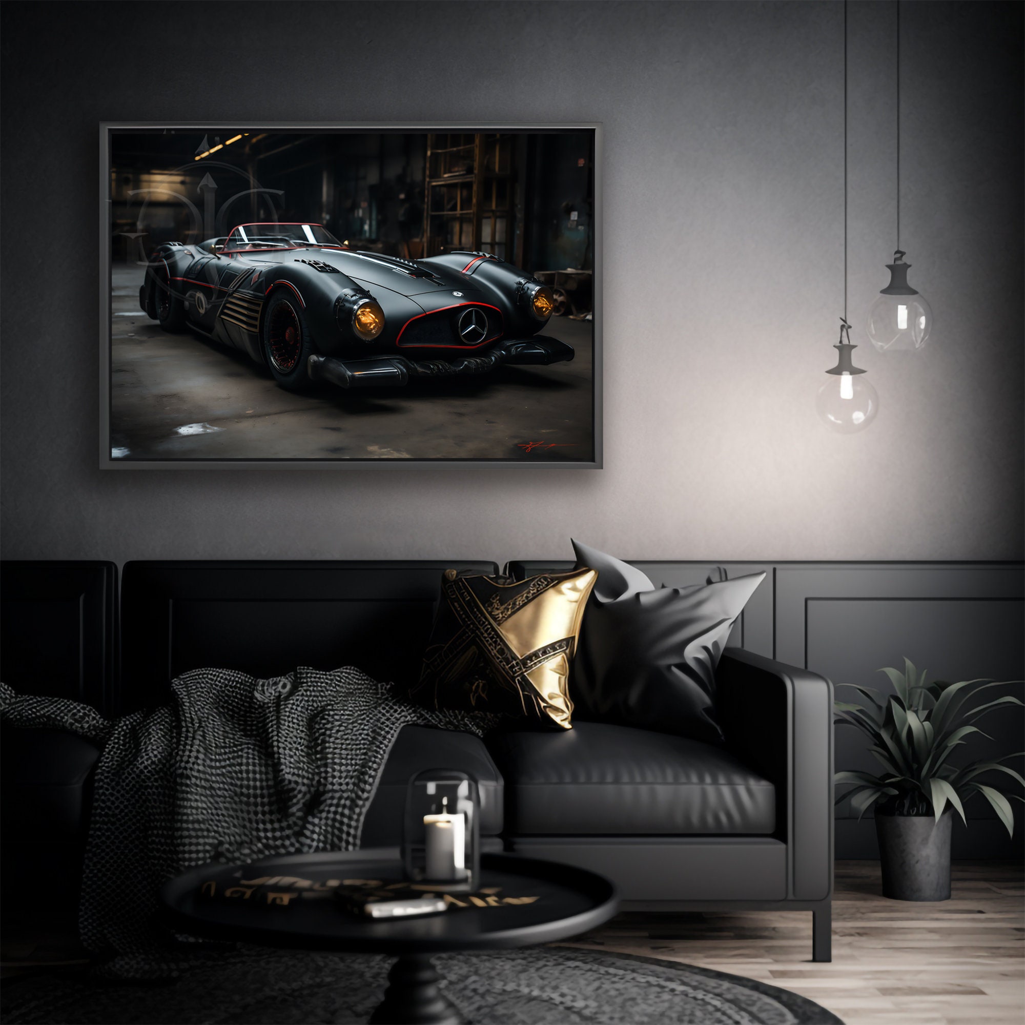 1955 Mercedes Benz 300sl Batmobile Art Print Poster, Batmobile ...