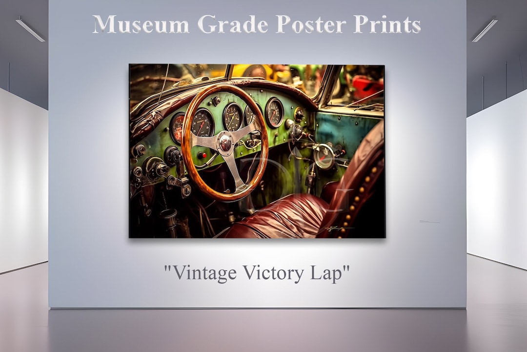 Vintage Race Car Photograph Style, Classic Sports Car, Car Room Decor ...