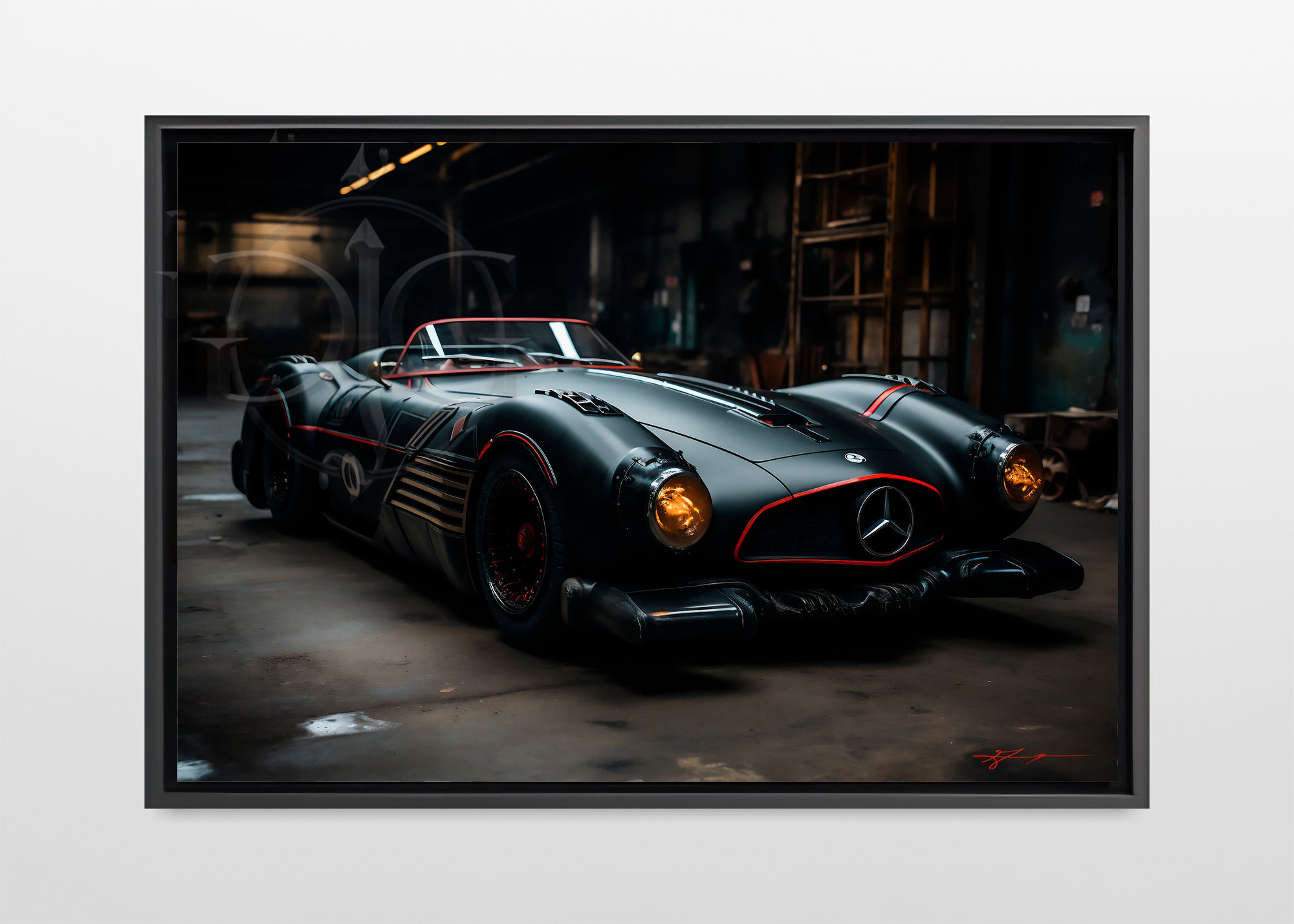 1955 Mercedes Benz 300sl Batmobile Art Print Poster, Batmobile ...