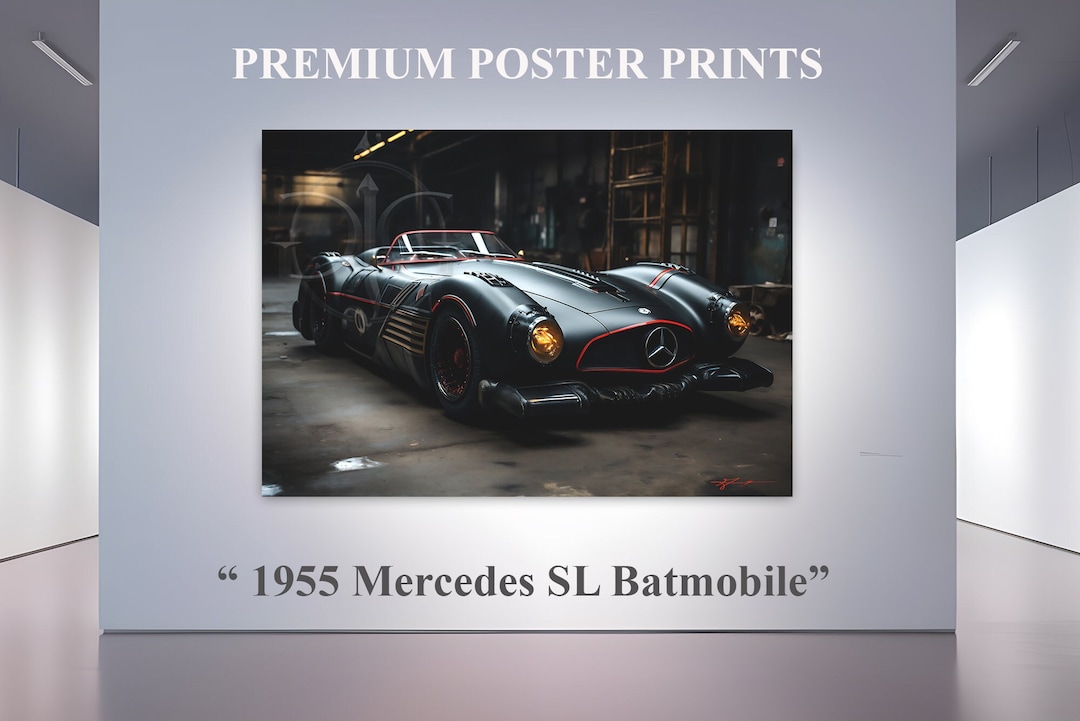 1955 Mercedes Benz 300sl Batmobile Art Print Poster, Batmobile ...