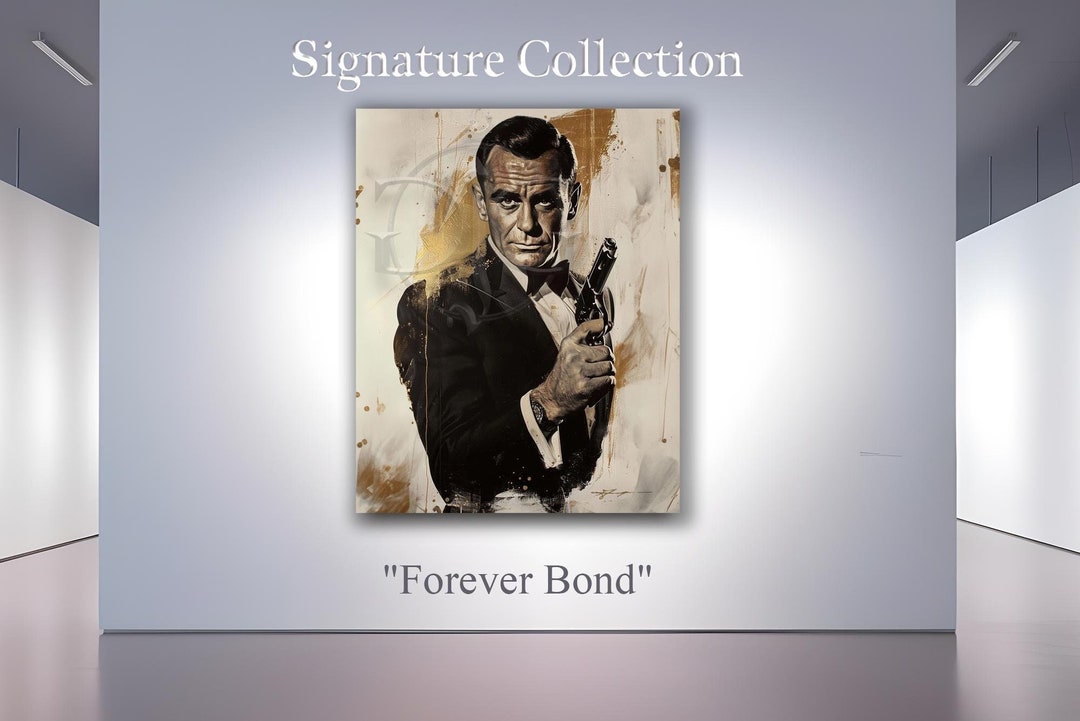 Forever Bond - Vintage Sean Connery James Bond Print, Black & White Art ...