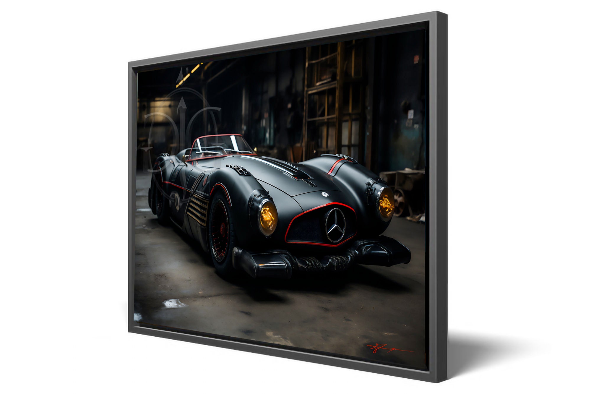 1955 Mercedes Benz 300sl Batmobile Art Print Poster, Batmobile ...