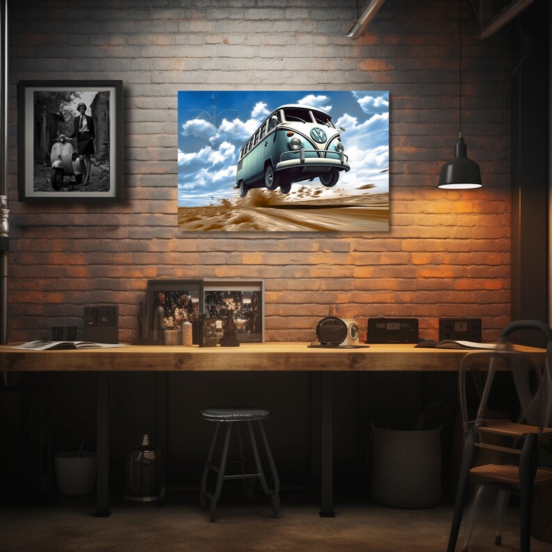 Vintage VW Bus Print Retro Car Poster VW Bus Decor Gift 1970s Retro ...