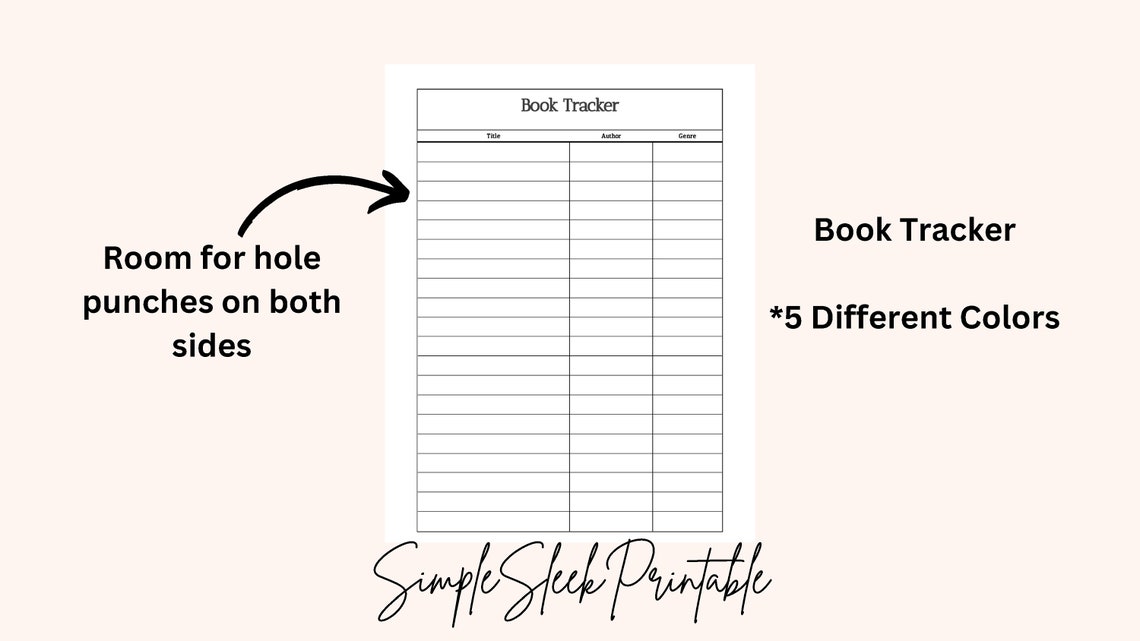 Book Tracker - Reading List - Downloadable and Printable PDF - A4/a5 ...