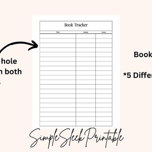 Book Tracker - Reading List - Downloadable and Printable PDF - A4/a5 ...
