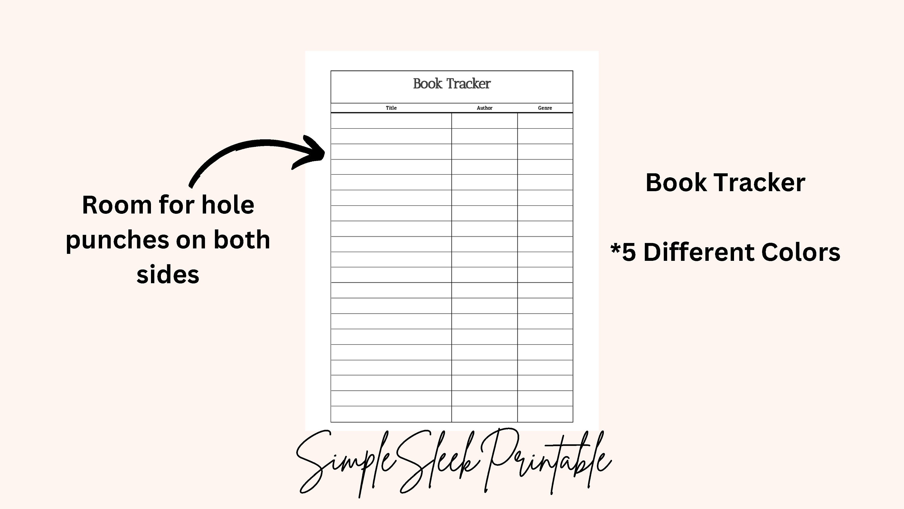 Book Tracker - Reading List - Downloadable and Printable PDF - A4/a5 ...