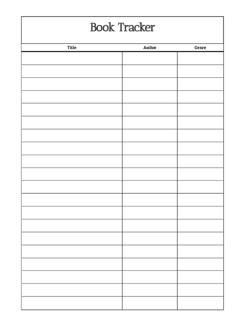 Book Tracker - Reading List - Downloadable and Printable PDF - A4/a5 ...
