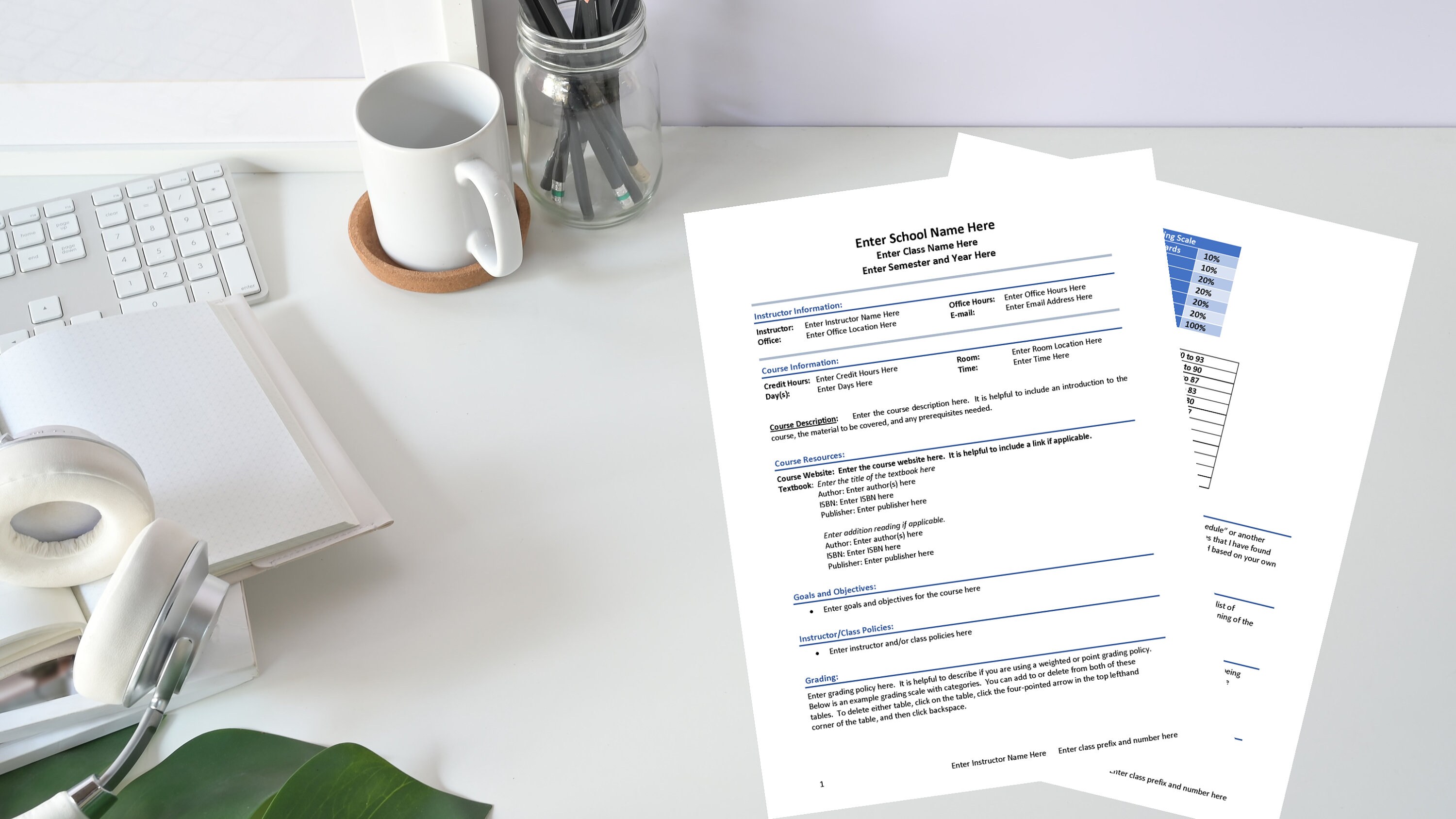 Class Syllabus Template - Editable Microsoft Word Document - Etsy