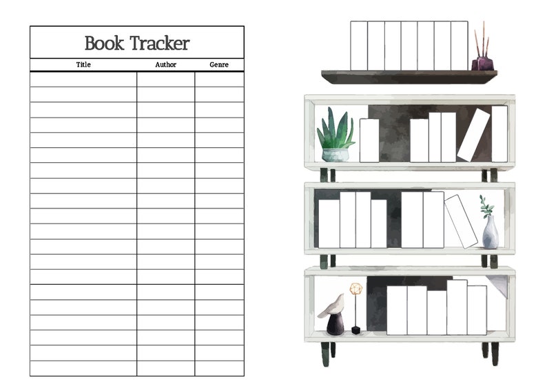 Book Tracker - Reading List - Downloadable and Printable PDF - A4/a5 ...