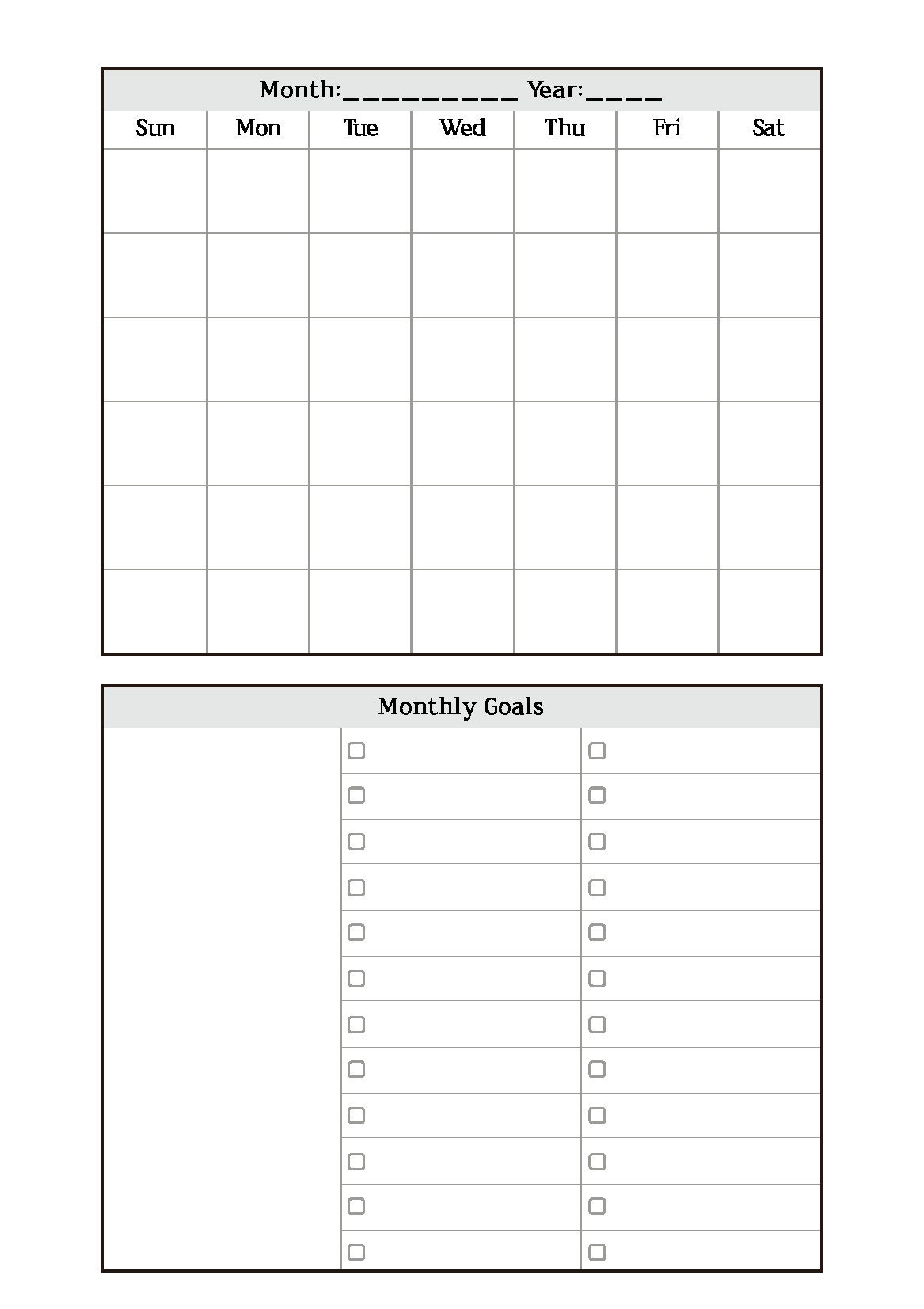 Undated Monthly Budget and Goal Planner, Budget, and Notes - Digital ...