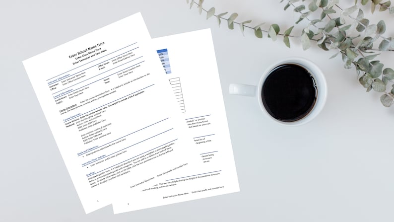 Class Syllabus Template - Editable Microsoft Word Document - Etsy