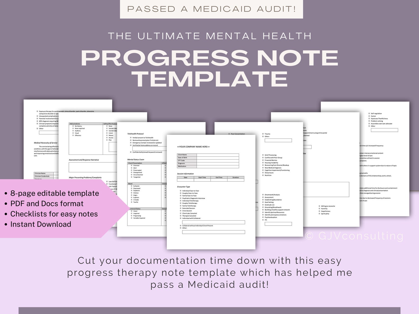 Therapist Progress Note Template- Note Template Therapy Note Counseling ...