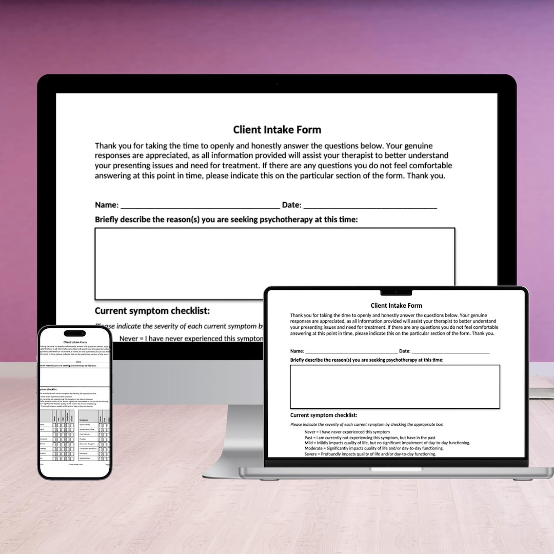 Client Intake Template - Etsy