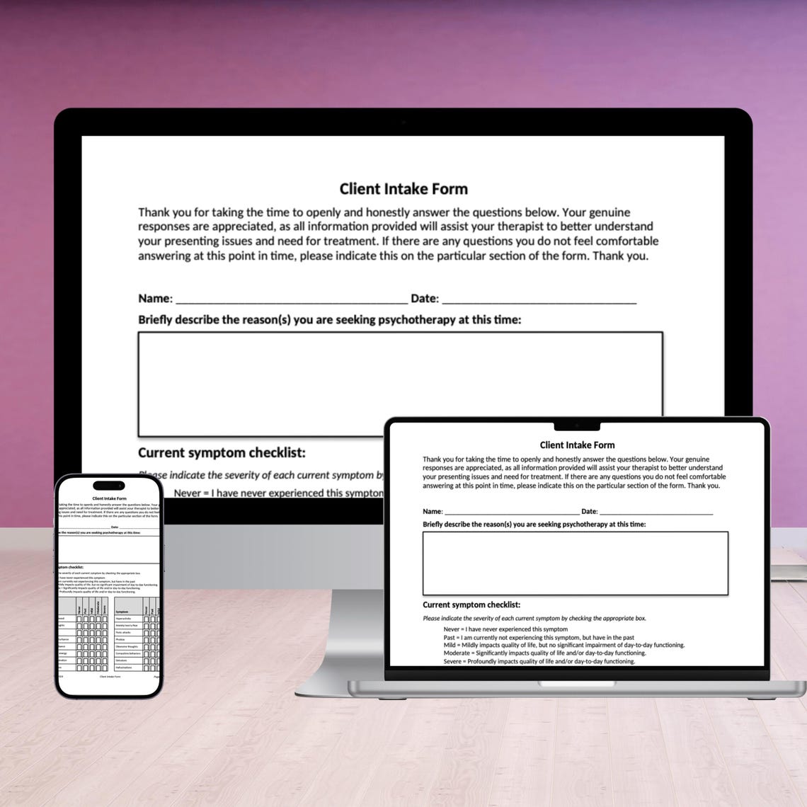 Client Intake Template - Etsy