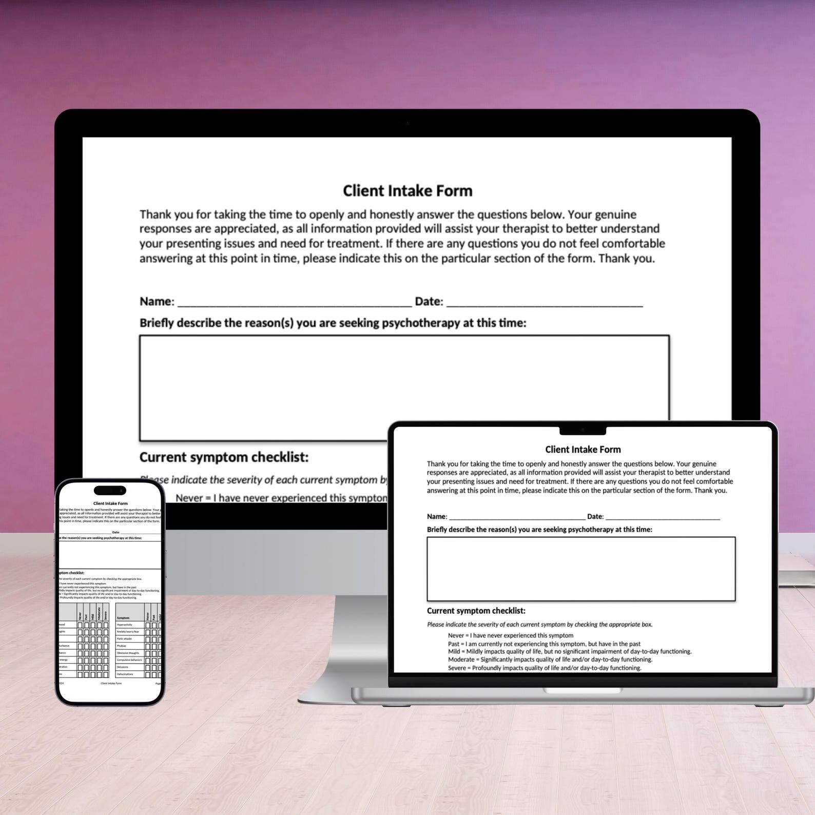 Client Intake Template - Etsy