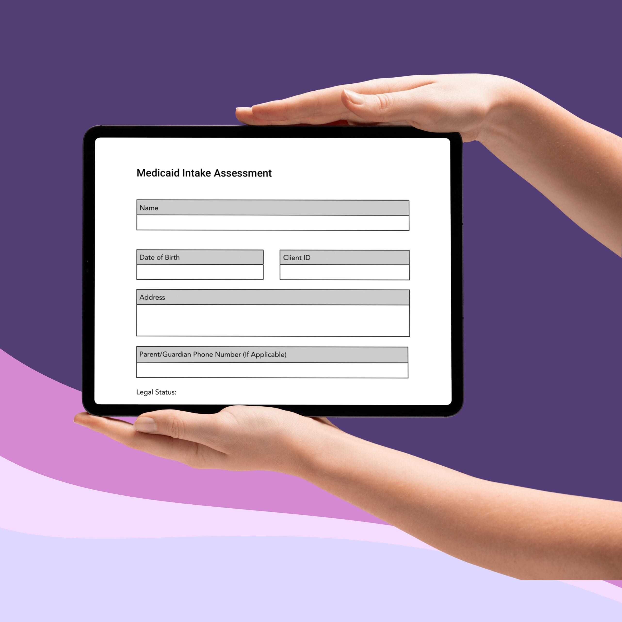 Therapy Intake Assessment Template First Session Form Medicaid ...