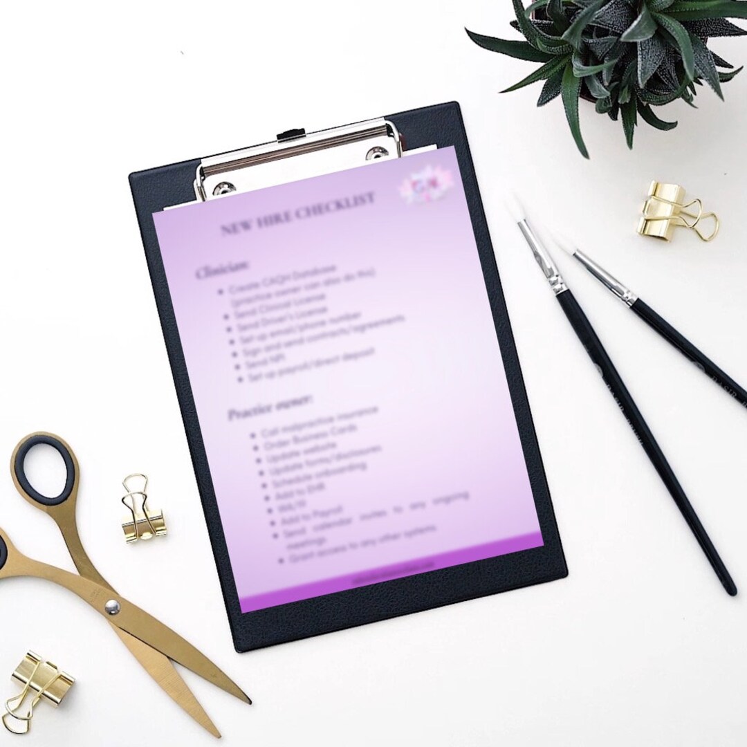 New Hire Checklist Template for Therapists and Group Practice Owners - Etsy