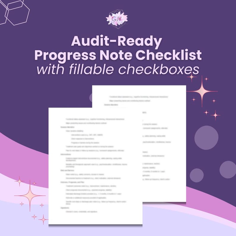 Checklist for Mental Health Progress Notes | Audit-ready | Telehealth ...