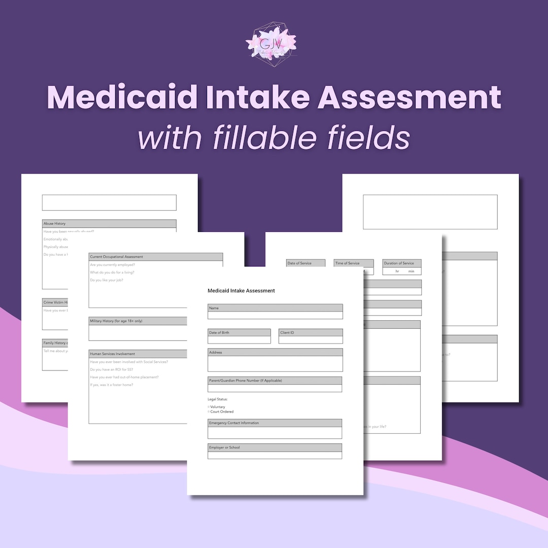 Therapy Intake Assessment Template | First Session Form | Medicaid ...