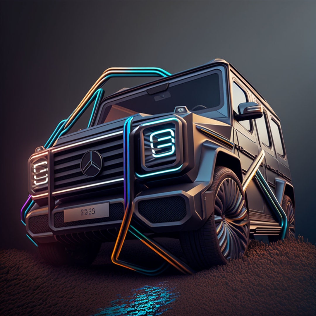 Mercedes-benz G-wagon Neon Abstract - Etsy