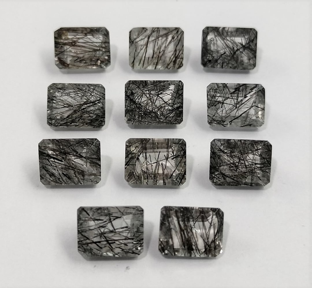 Buy AAA Quality Black Rutile, Black Rutile Octagens, Black Rutilated ...