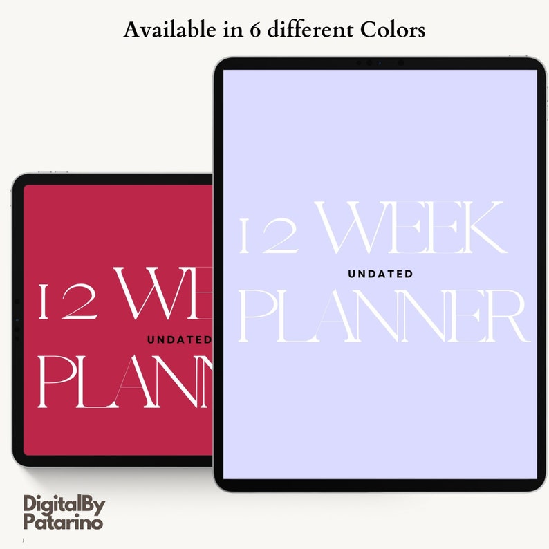Undated Weekly Planner | 12 Week Year | Goodnotes | iPad | Digital ...