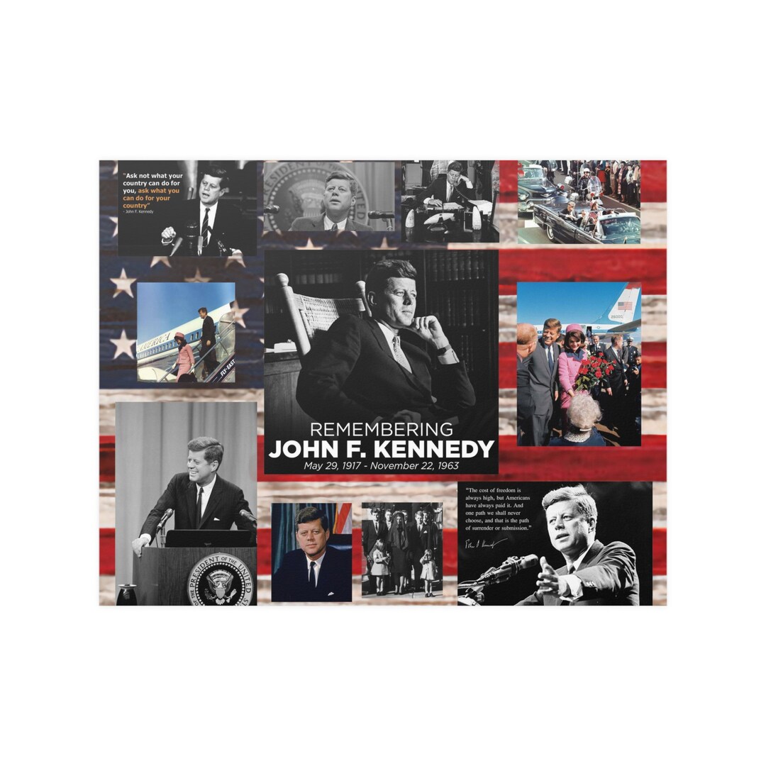 JFK Collage Satin Poster 210gsm - Etsy