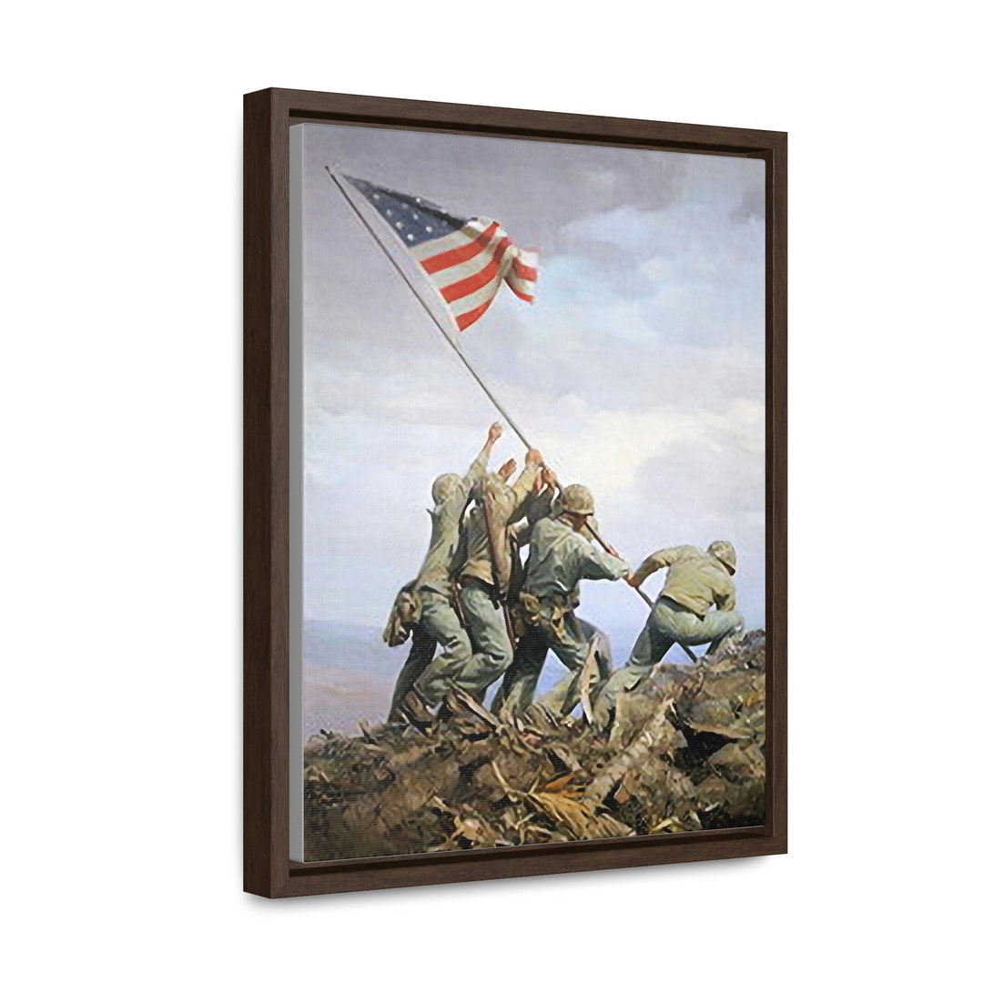 High Quality Framed Canvas - WW2 Art - Flag Raising at Iwo Jima - Etsy