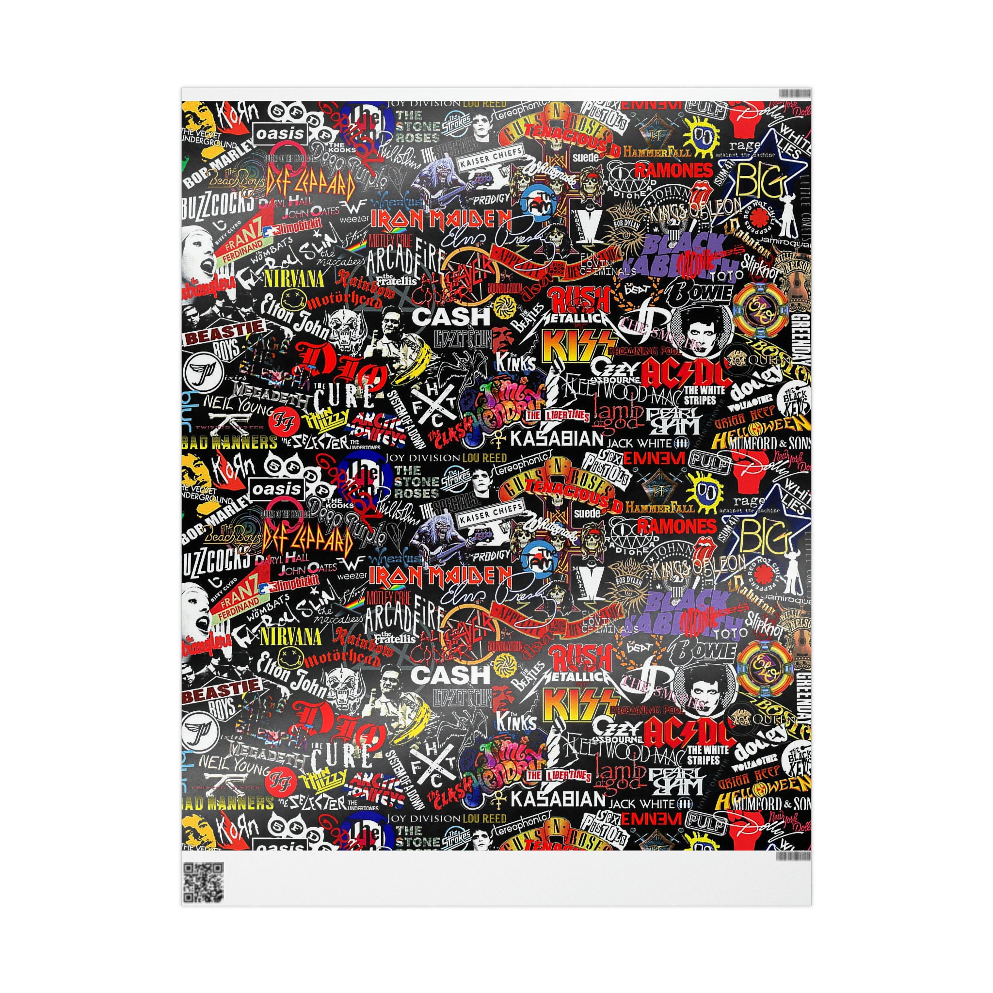 90's Rock, Heavy Metal, Punk, Music Bands. wrapping Paper high Quality ...