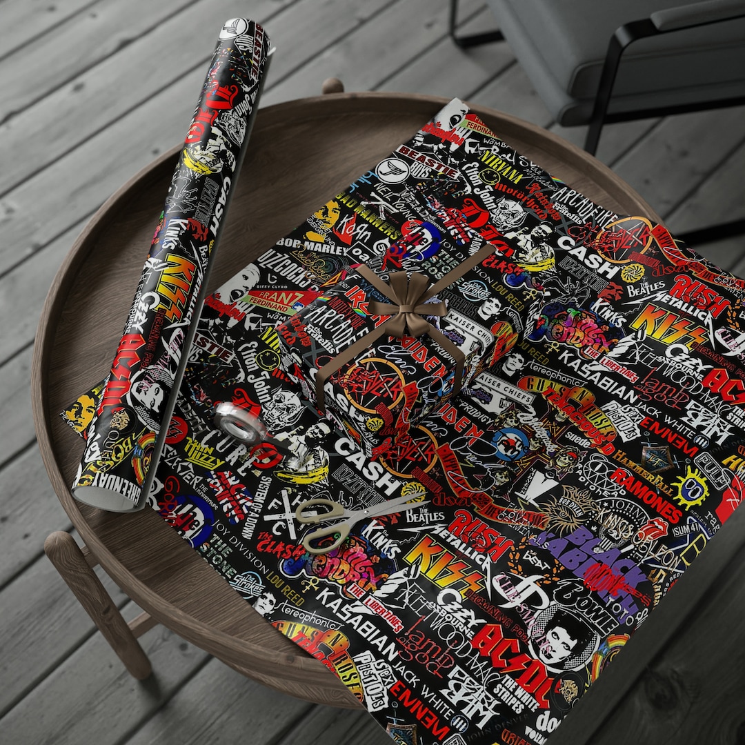 90's Rock, Heavy Metal, Punk, Music Bands. wrapping Paper high Quality ...