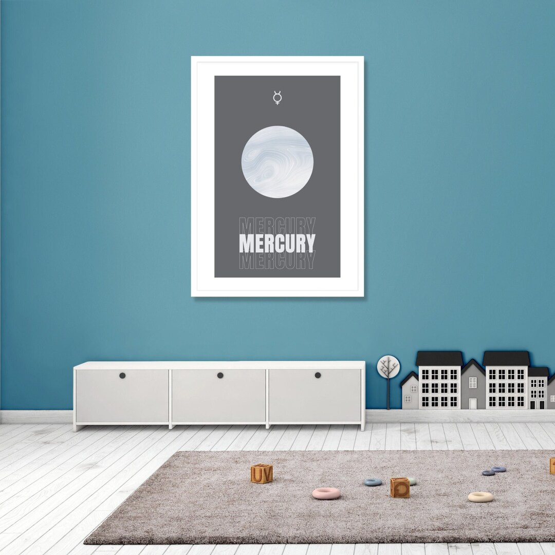 Planet Mercury Art Print Mercury Wall Art Mercury Art - Etsy