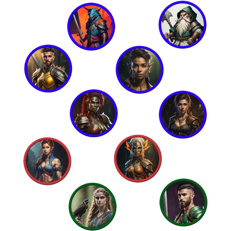 Dnd Character Token Pack, Dnd Game Tokens, Online Dnd Tokens, Dnd Token ...