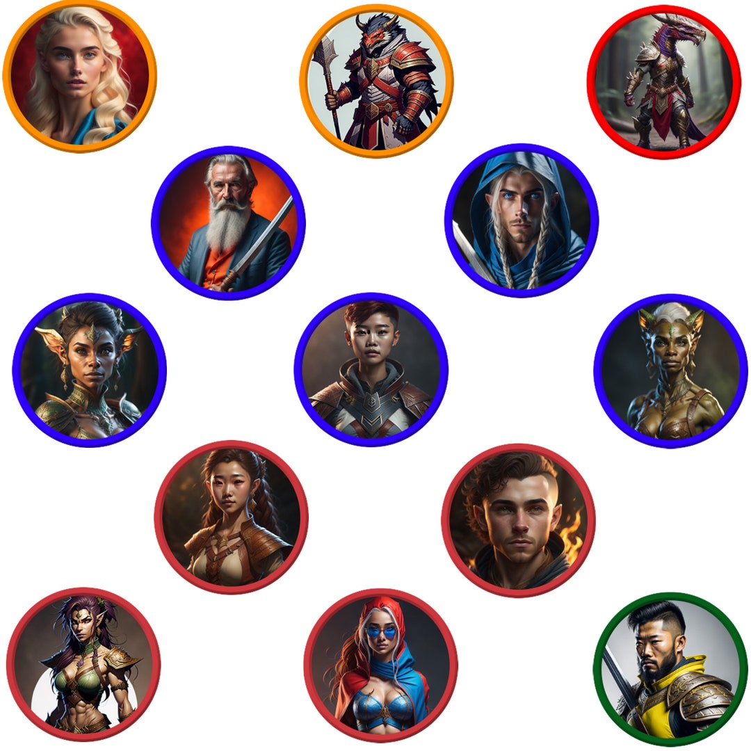 DND Character Token Pack: 23 Unique 5E Game Assets (PNG Digital ...
