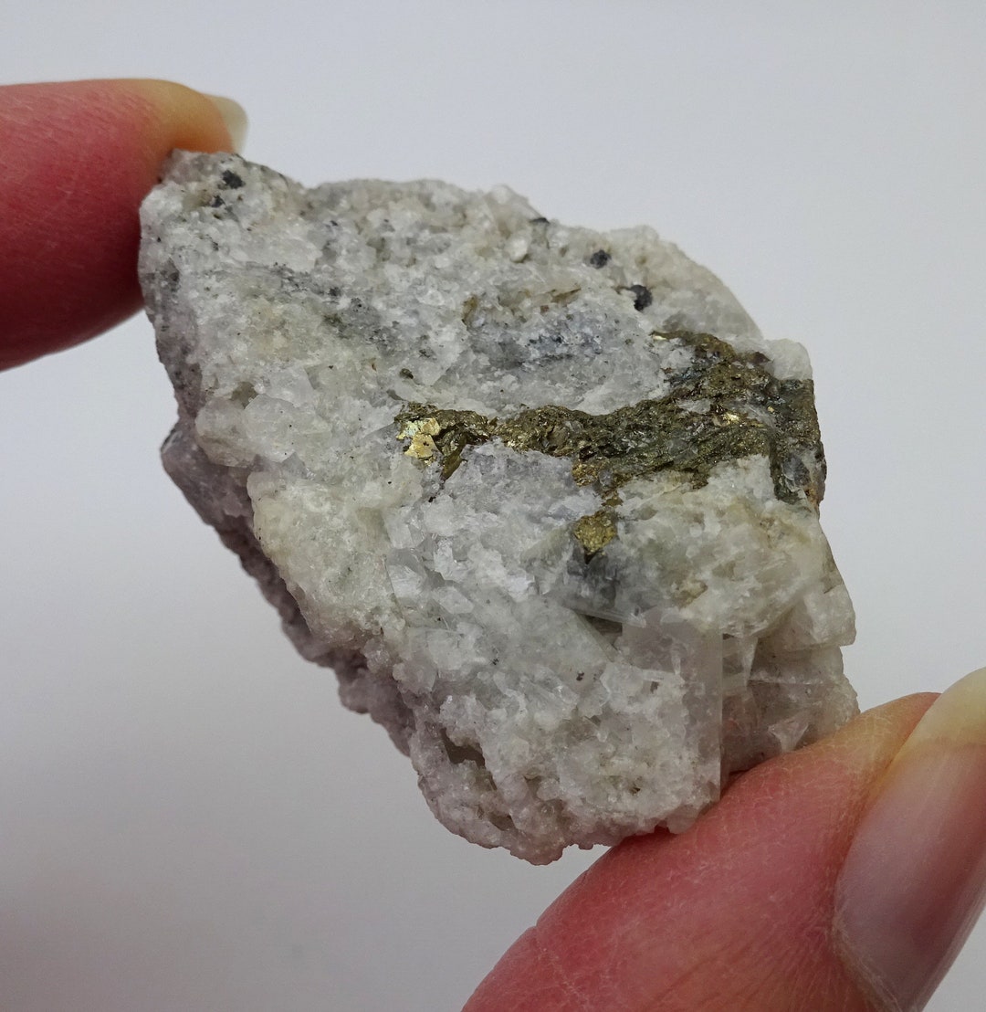 Calcite With Chalcopyrite & Galena From Wheal Wrey Cornwall. Rare ...