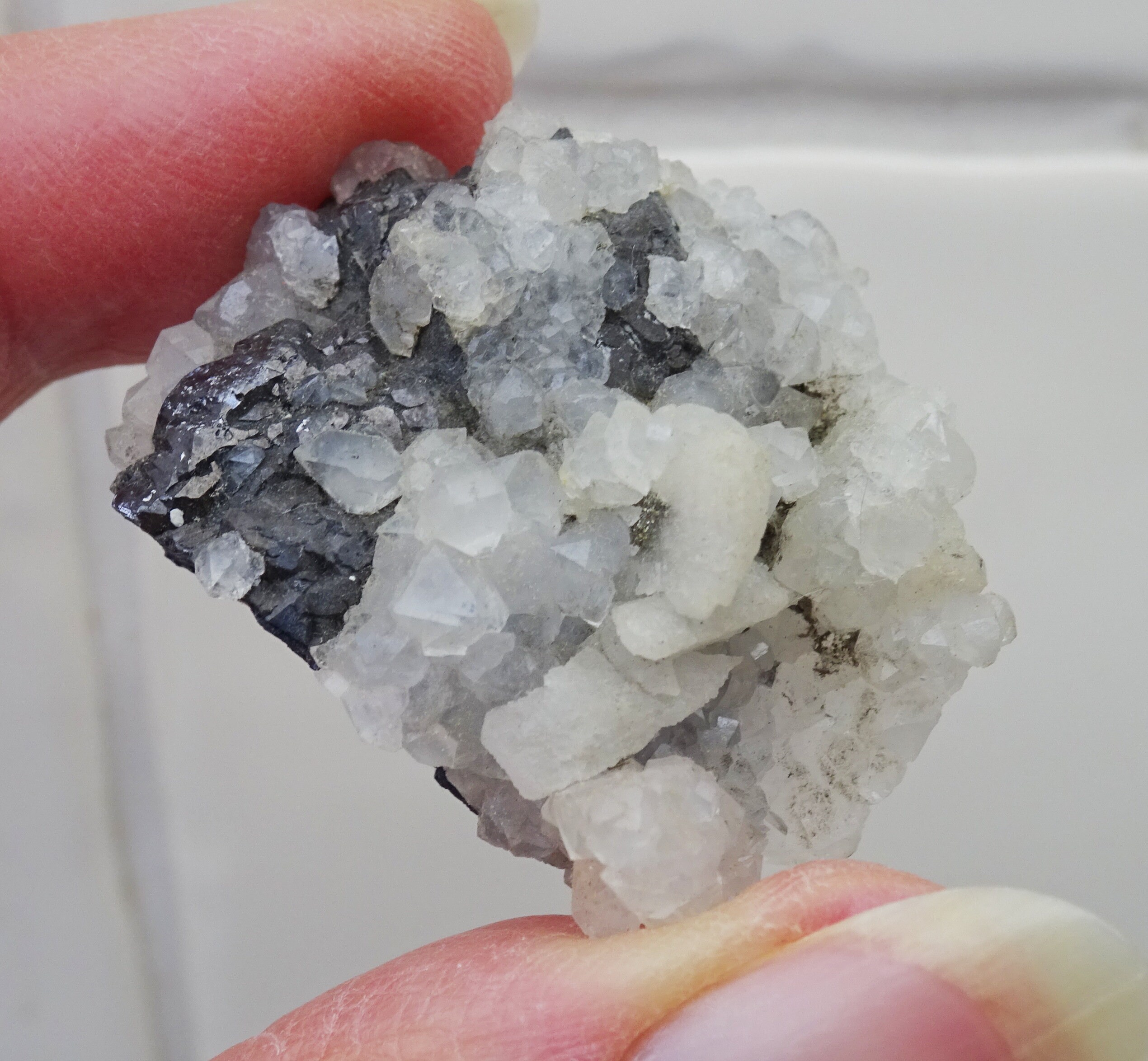 Quartz on Galena Specimen From Herodsfoot Mine, Cornwall, Small ...