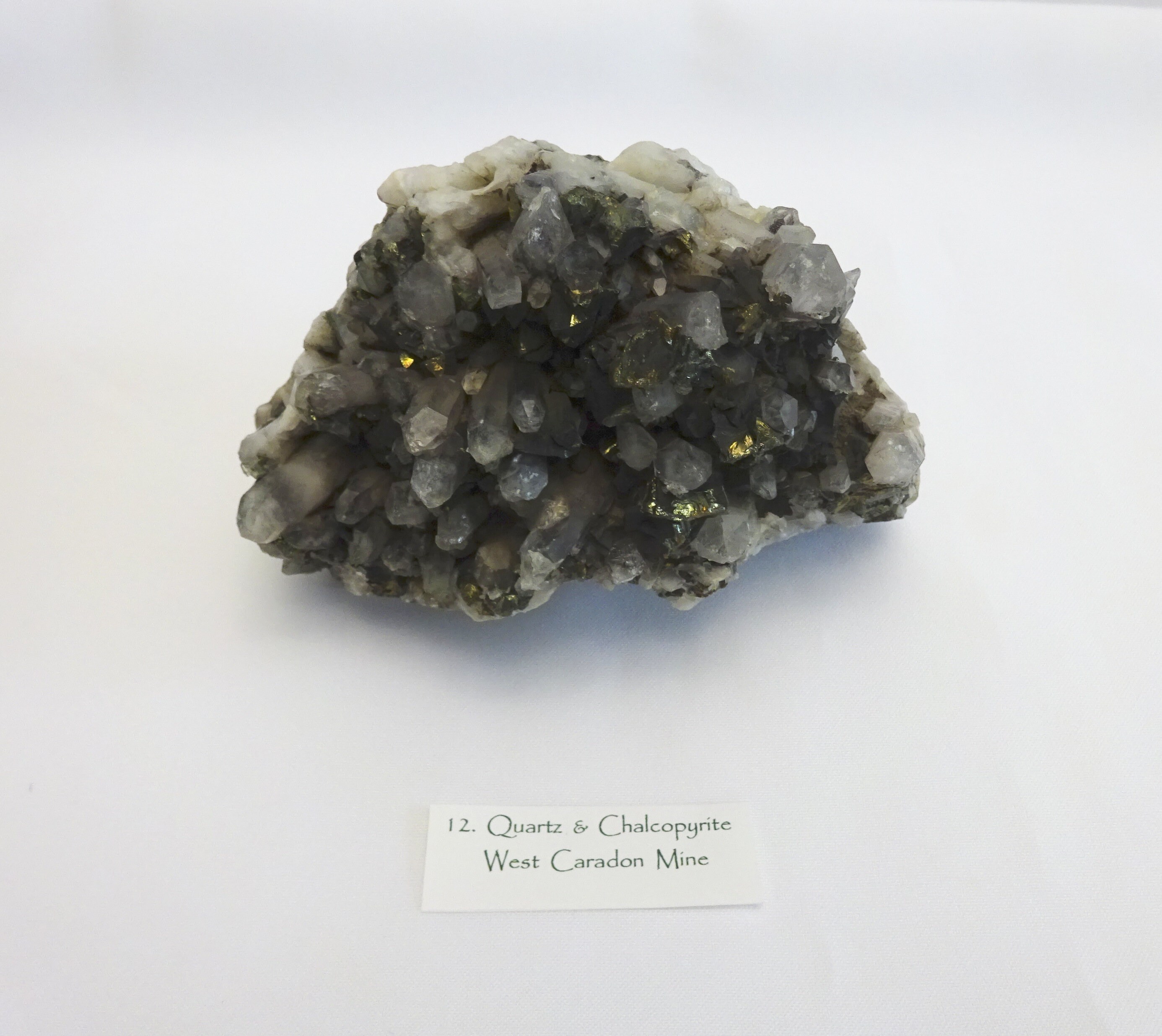 Rare Cornish Mineral Specimen. Quartz & Chalcopyrite, West Caradon Mine ...