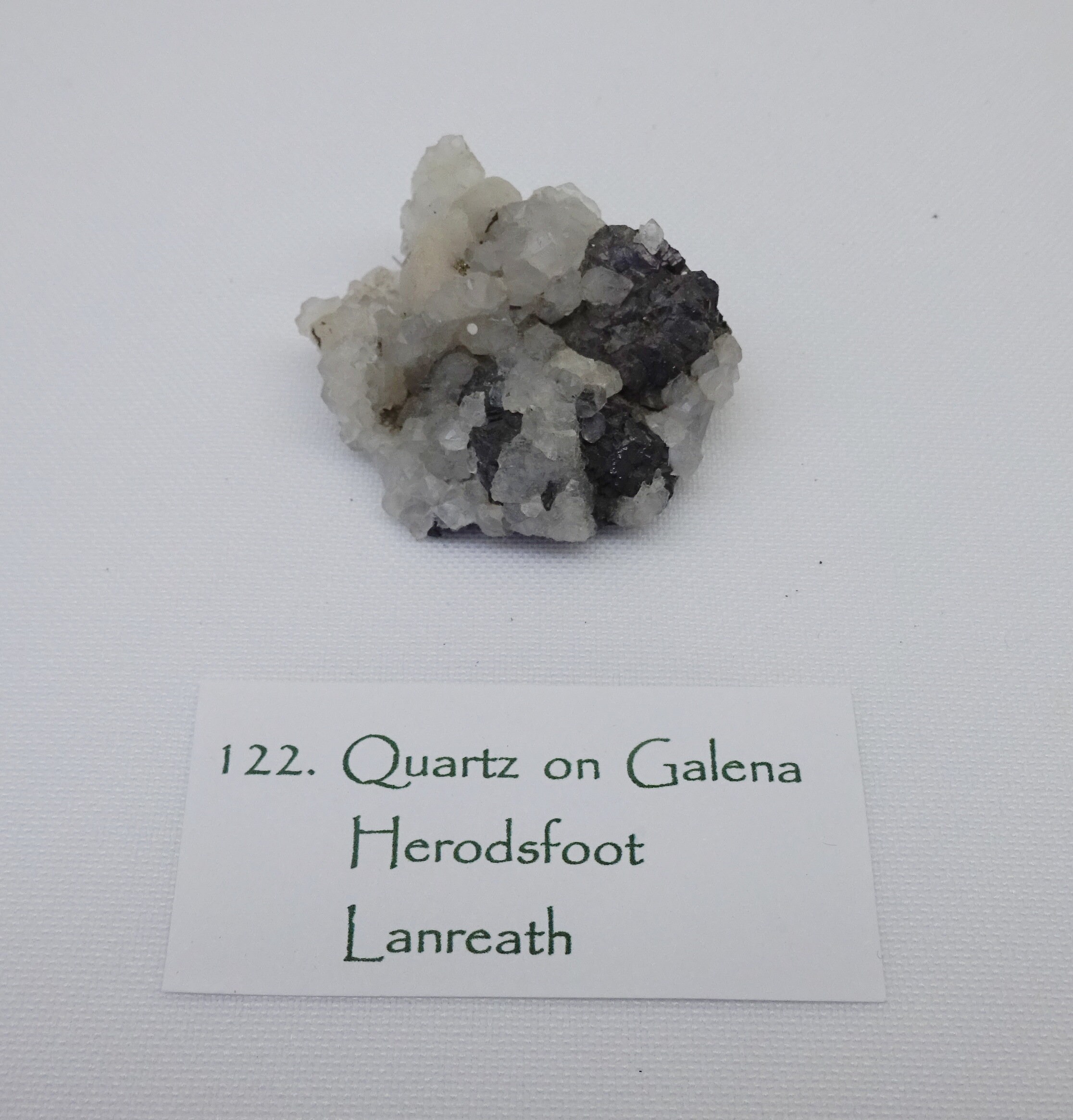 Quartz on Galena Specimen From Herodsfoot Mine, Cornwall, Small ...