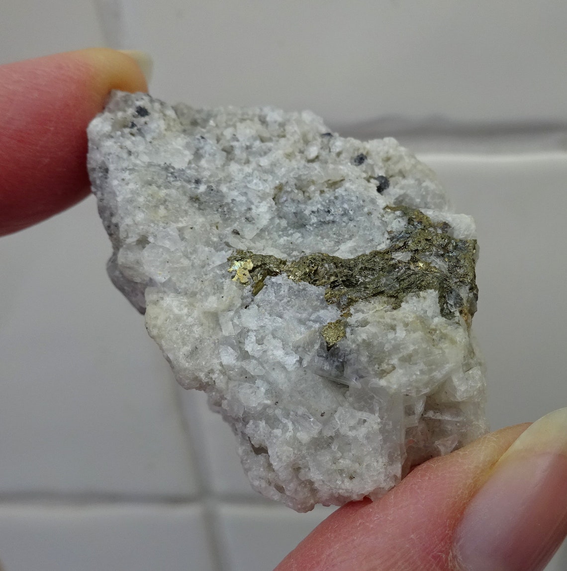 Calcite With Chalcopyrite & Galena From Wheal Wrey Cornwall. Rare ...