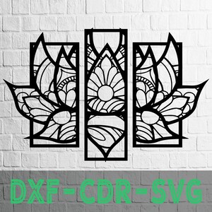 Flower Panel Wall Art Svg Cut File, Dxf Files, Plasma Cut File, Wall ...