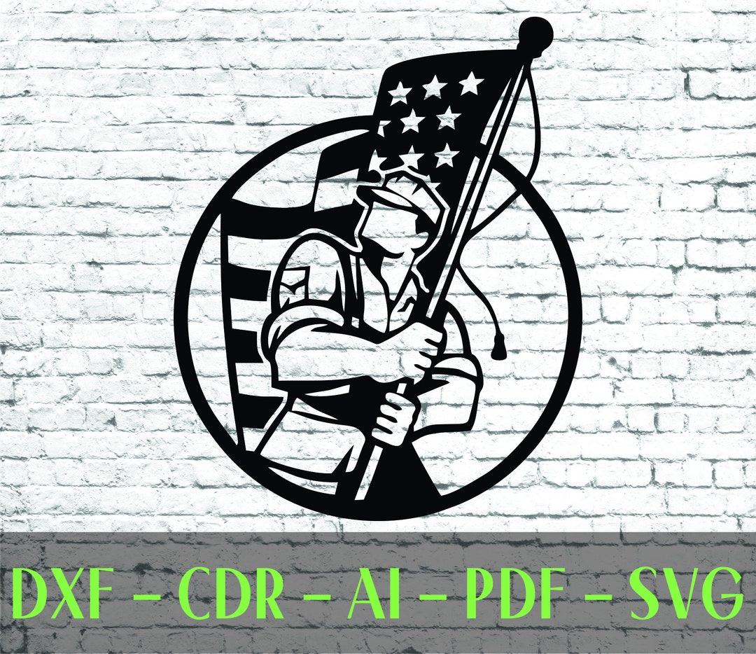 American Soldier Wall Art Svg Cut File, United States Dxf Files, Plasma ...