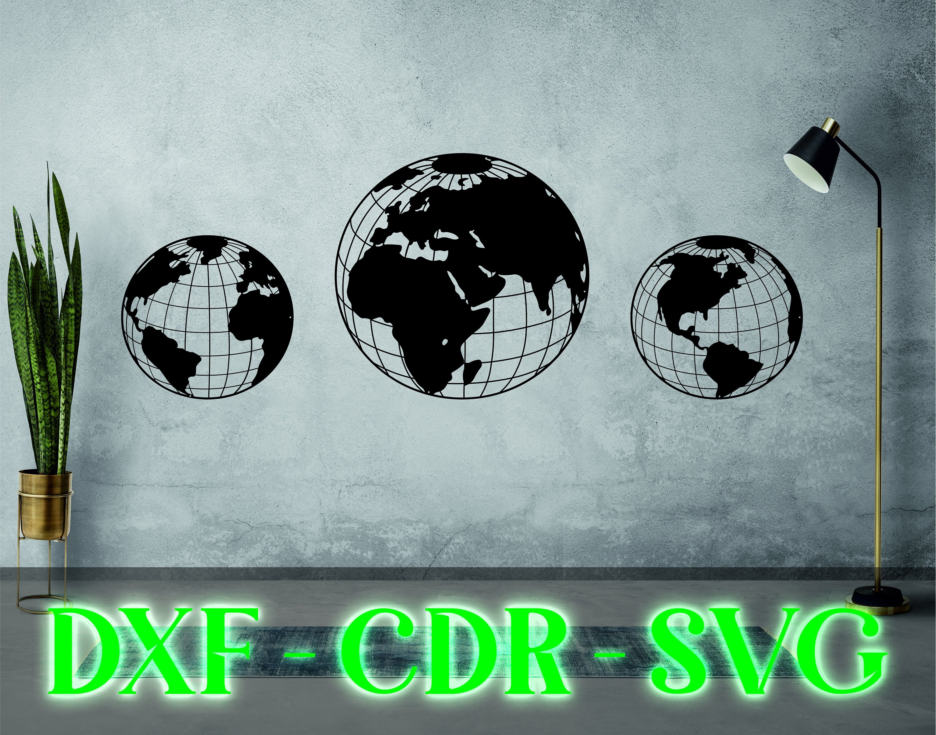 World Map Wall Art Svg Cut File, World, World Map Dxf Files, Plasma Cut ...