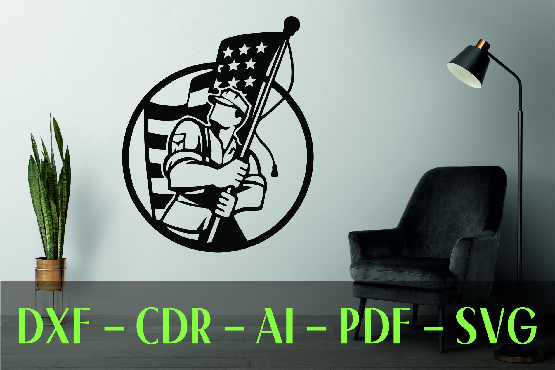American Soldier Wall Art Svg Cut File, United States Dxf Files, Plasma ...