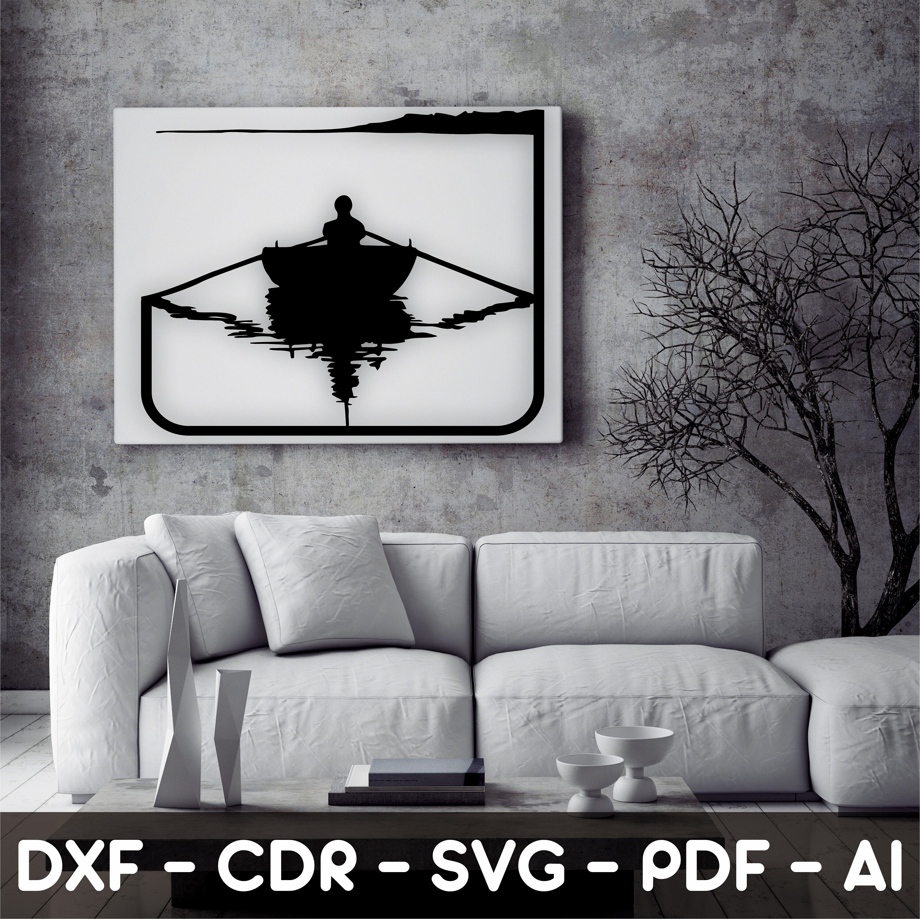 Man Using Kayak Wall Art Svg Cut File, Dxf Files, Plasma Cut File, Wall ...