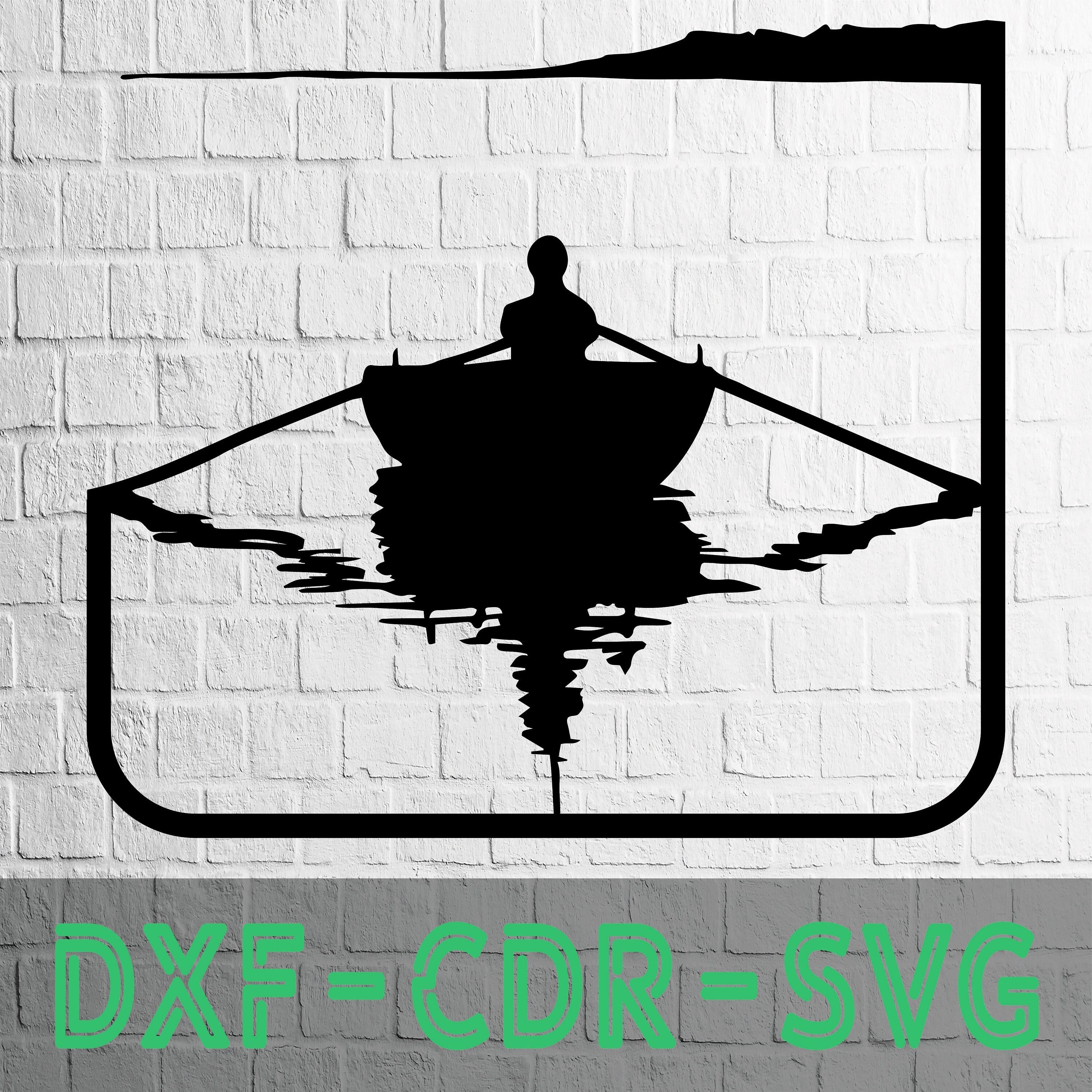 Man Using Kayak Wall Art Svg Cut File, Dxf Files, Plasma Cut File, Wall ...