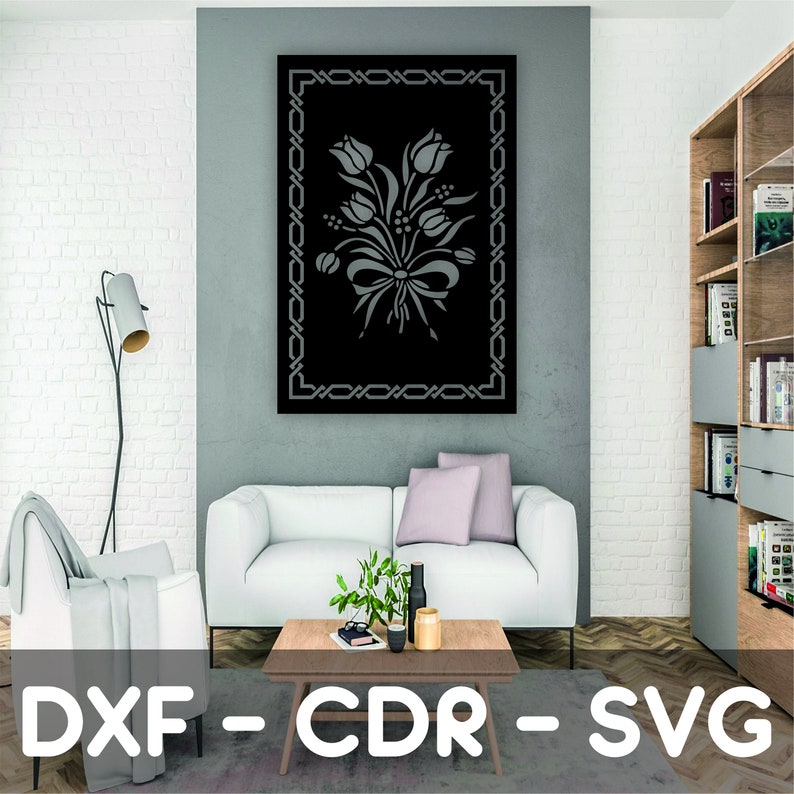 Floral Pattern Frame Wall Artsvg Cut File, Dxf Files, Plasma Cut File ...
