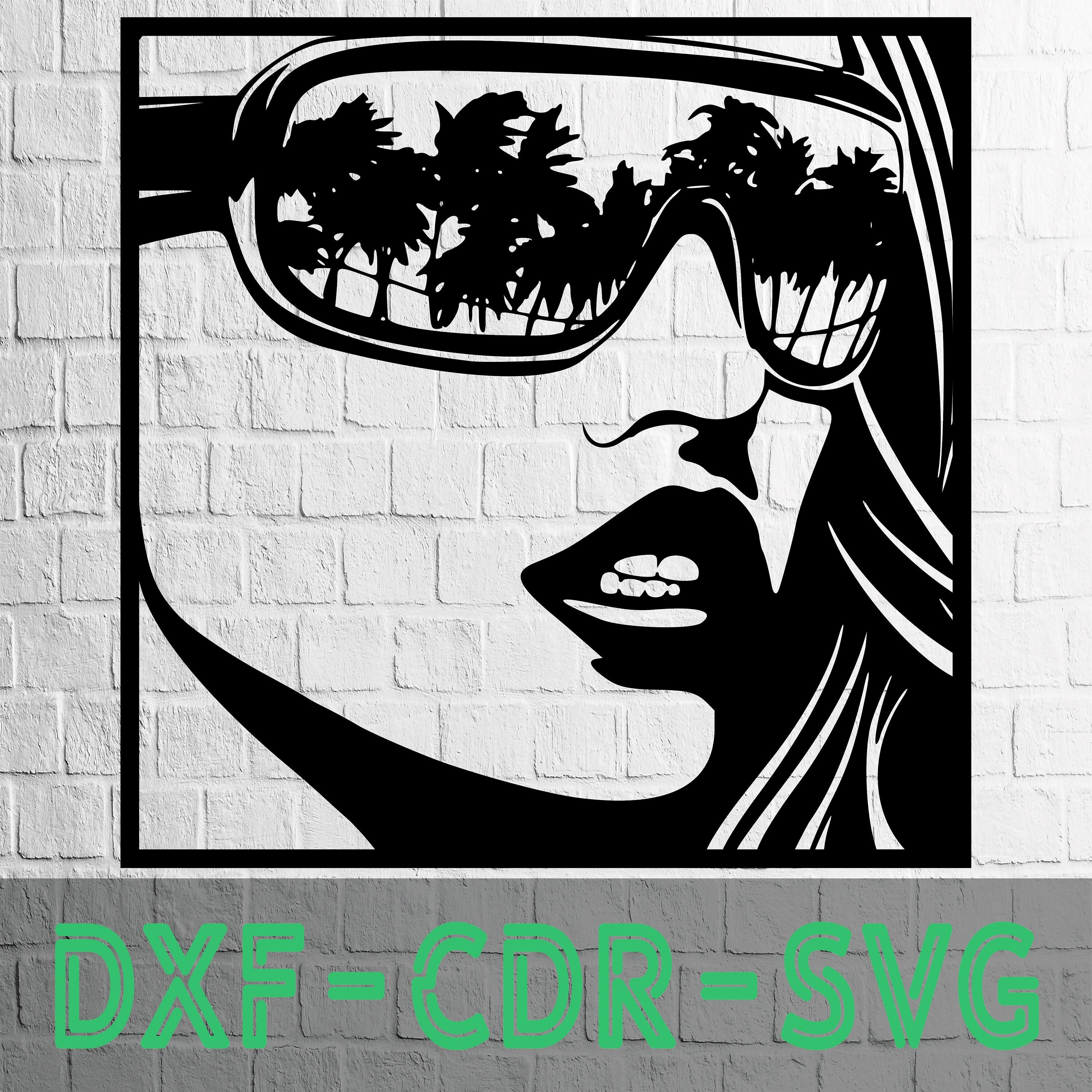 Miami Beach Woman Wall Art Svg Cut File, Human, Woman Dxf Files, Plasma ...