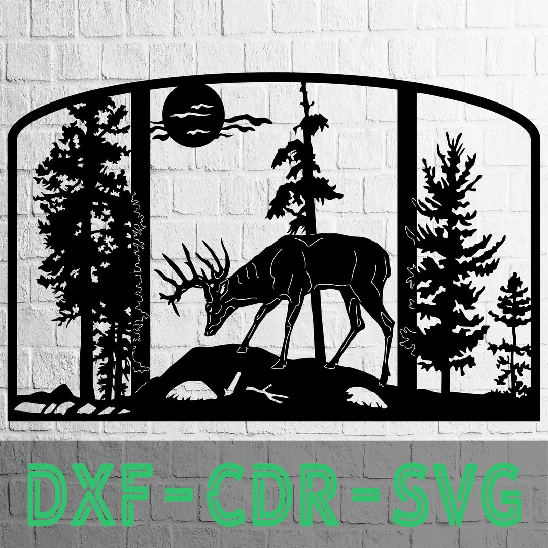 Deer Wall Decor Svg Cut File, Animal Dxf Files, Plasma Cut File, Wall ...